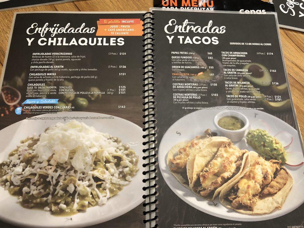 Menu at Toks Narvarte restaurant, Mexico City, Cumbres de Maltrata 105