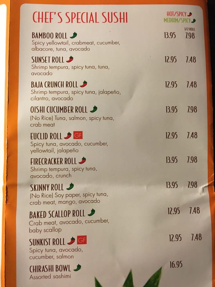 Menu at Bamboo Grill & Sushi restaurant, Seal Beach, Seal Beach Blvd E