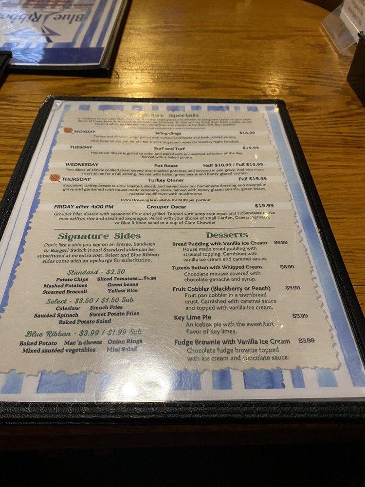 Menu at Blue Ribbon Grill pub & bar, Tucker
