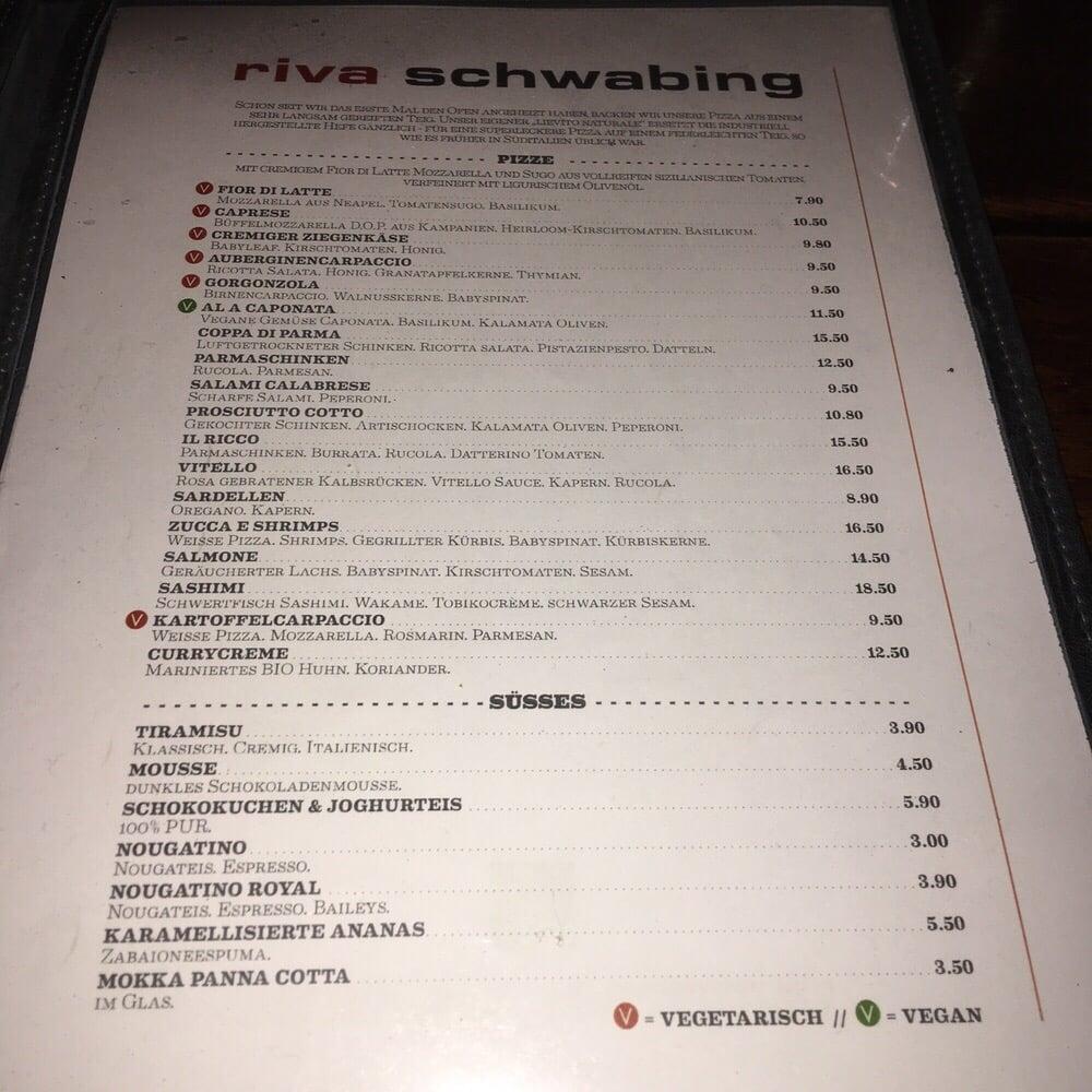 Speisekarte von Riva Bar, München, Tal 44