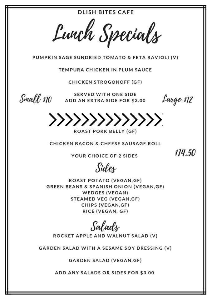 Menu at D'Lish Bites Cafe, Lawson