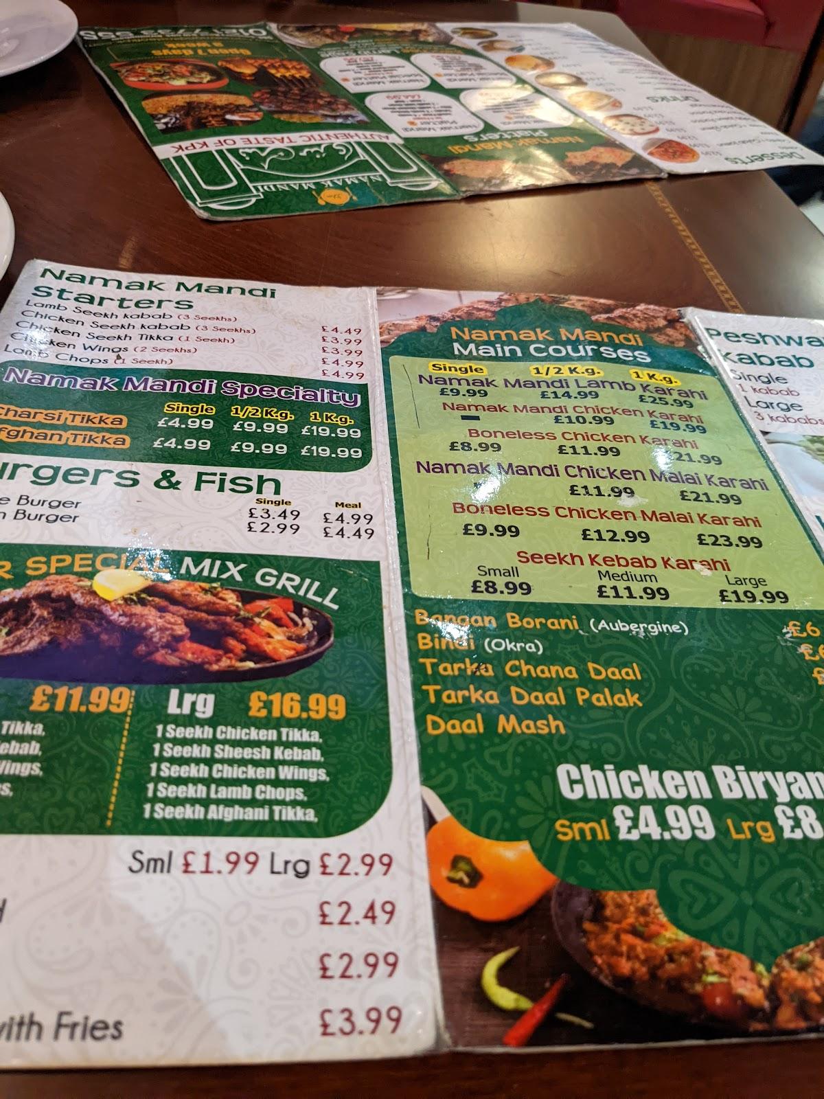Menu at Namak Mandi Authentic Taste of KPK restaurant, Birmingham