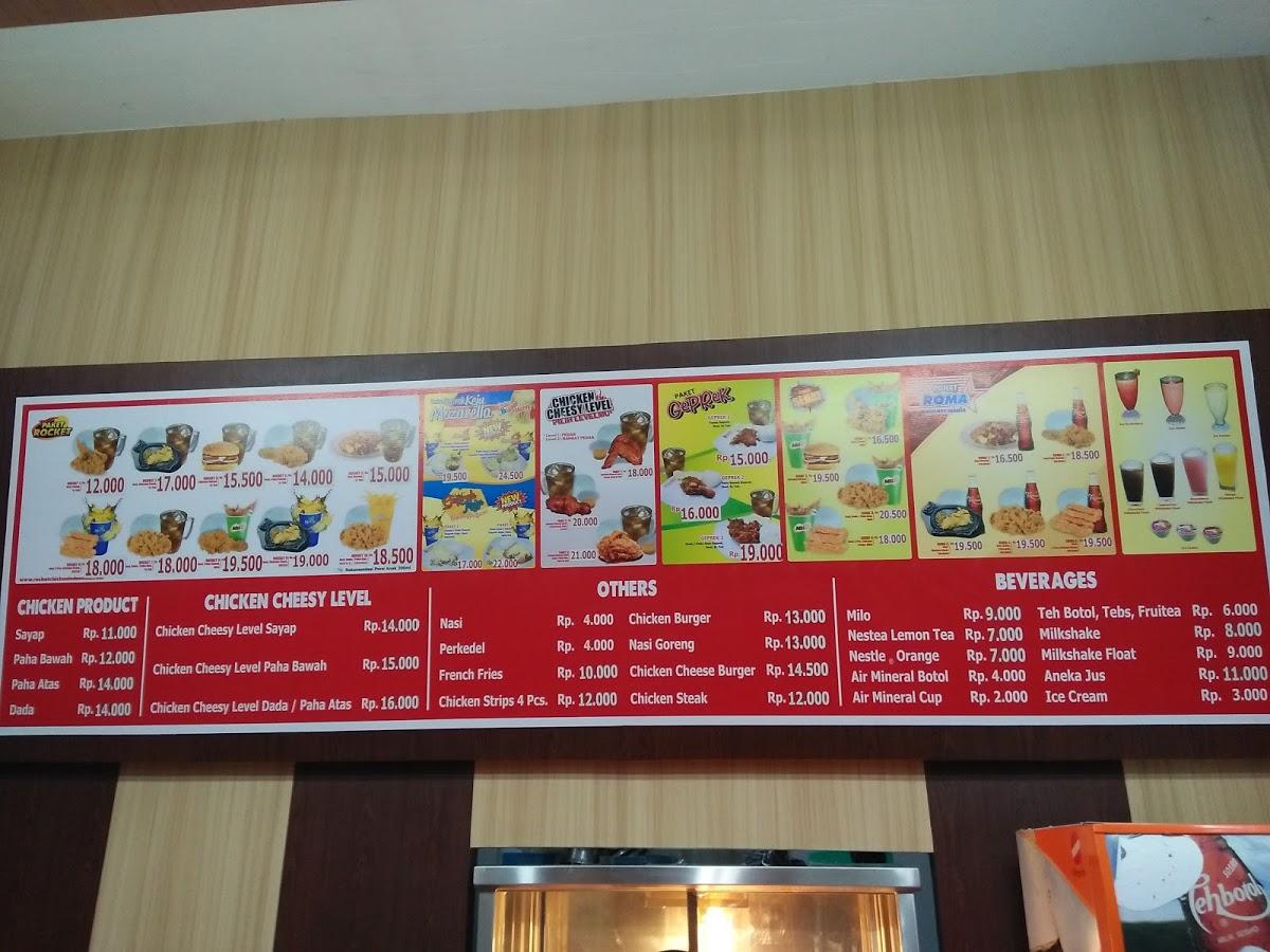 Menu at Rocket Chicken Baning Kota restaurant, Sintang