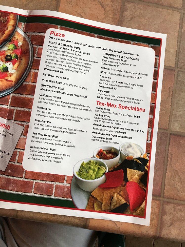 Menu at Ott's Tavern pub & bar, Delran