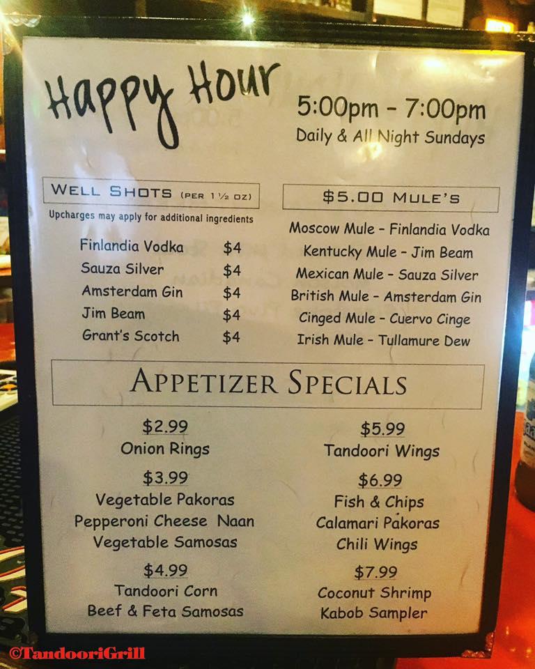 Menu at South Boulder Speakeasy restaurant, Boulder