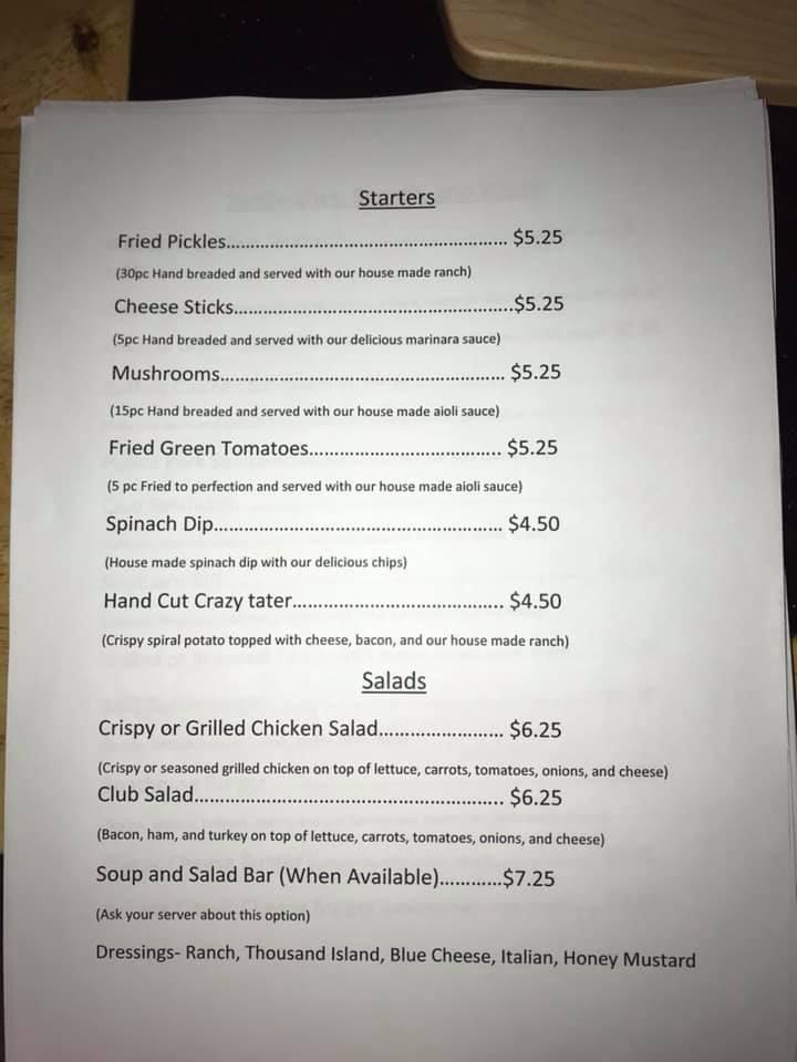Menu at Boathouse Grill at Wisdom Dock restaurant, USA