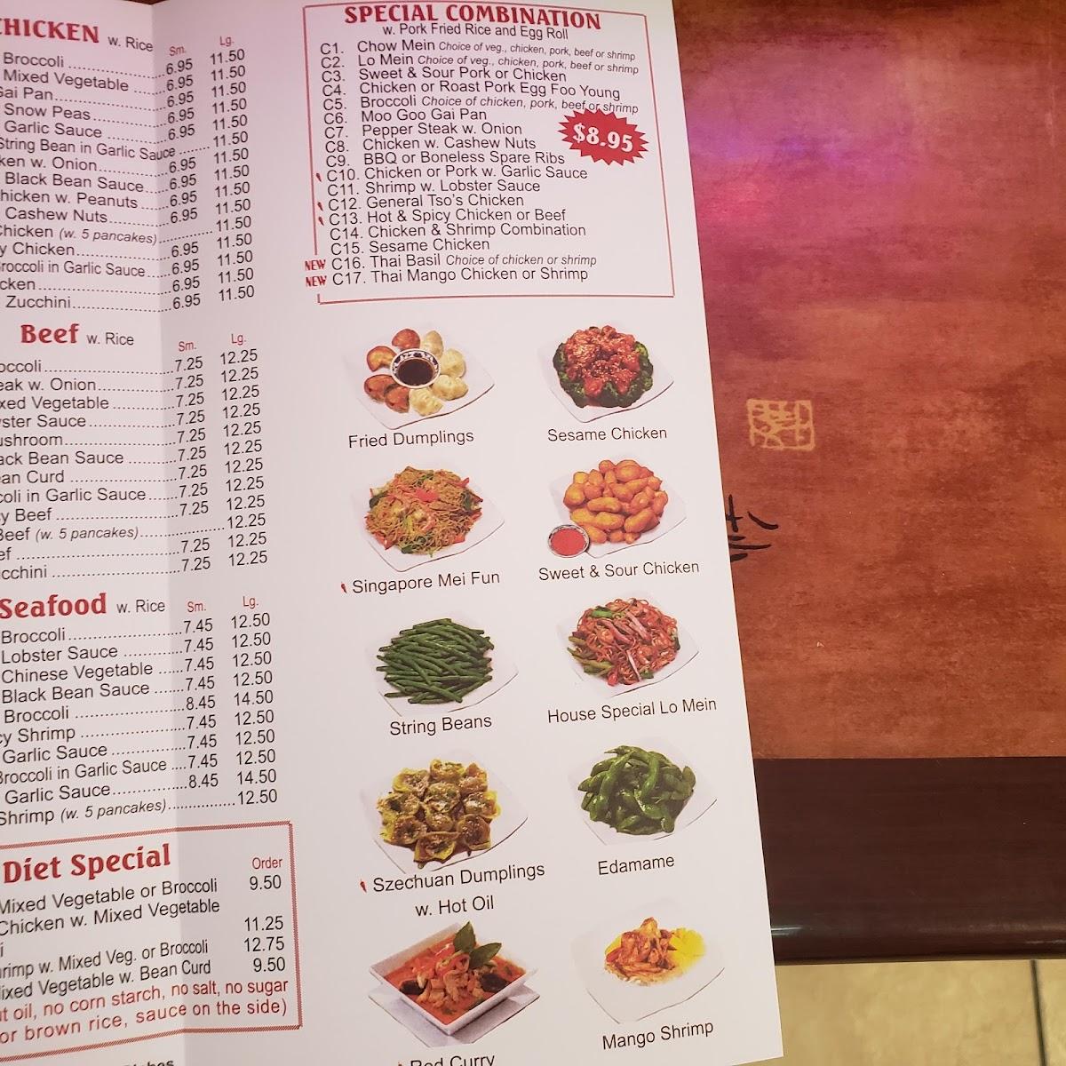 Menu at Kai's Chinese Kitchen restaurant, Pawling