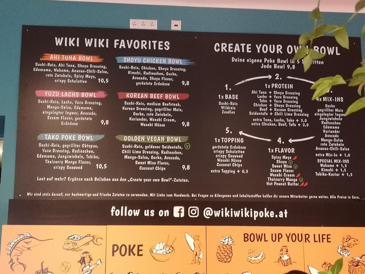 Speisekarte von Wiki Wiki Poke Wipplingerstraße restaurant, Wien ...