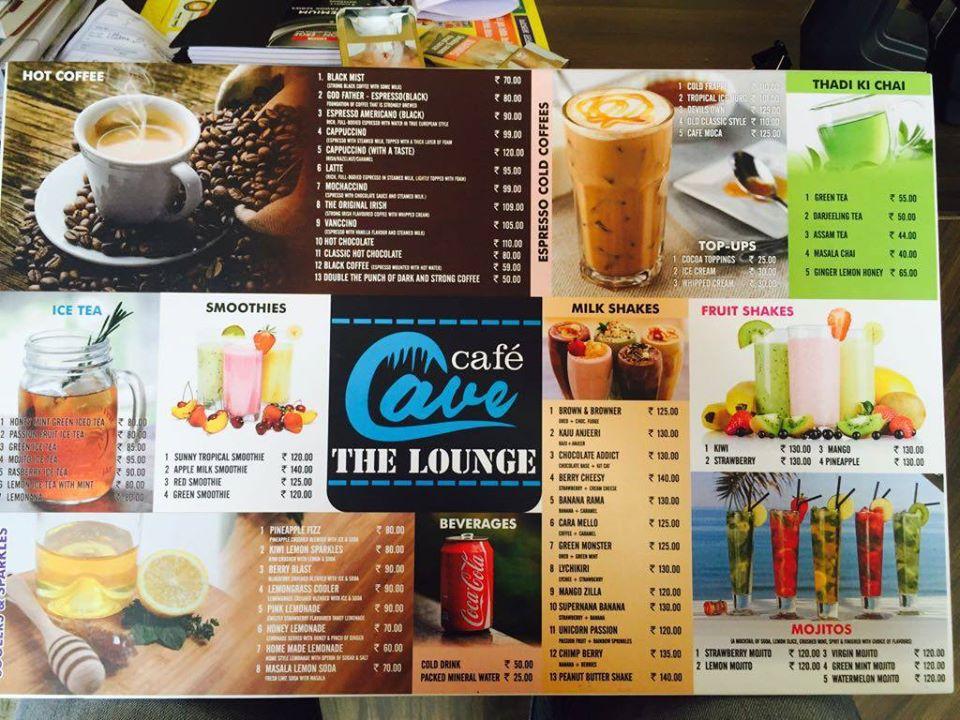 Menu at Cafe Cave, Ajmer