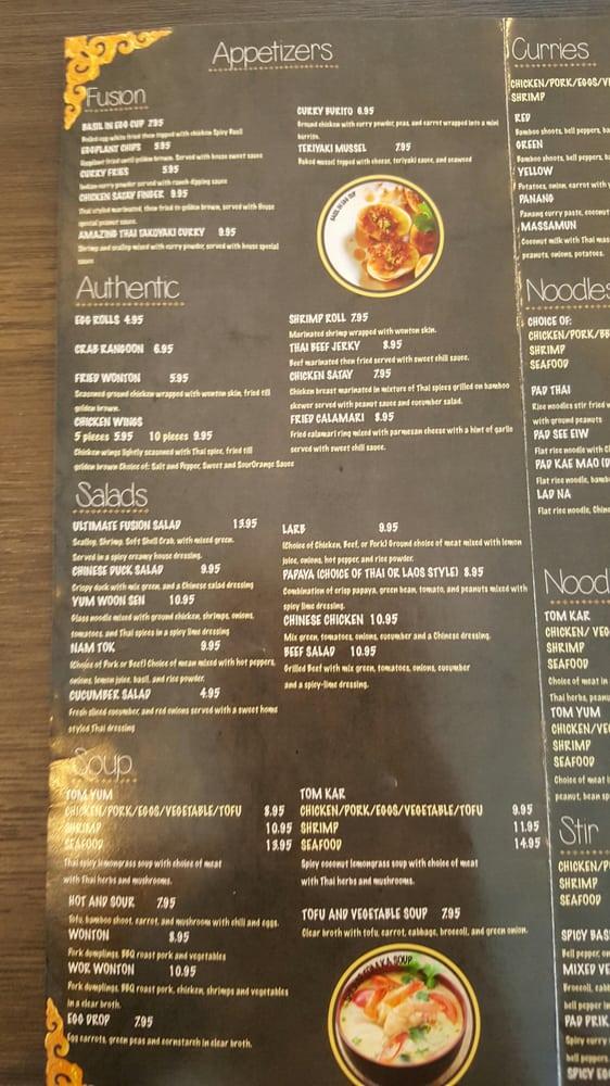 Menu at Amazing Thai restaurant, North Las Vegas, W Ann Rd #109