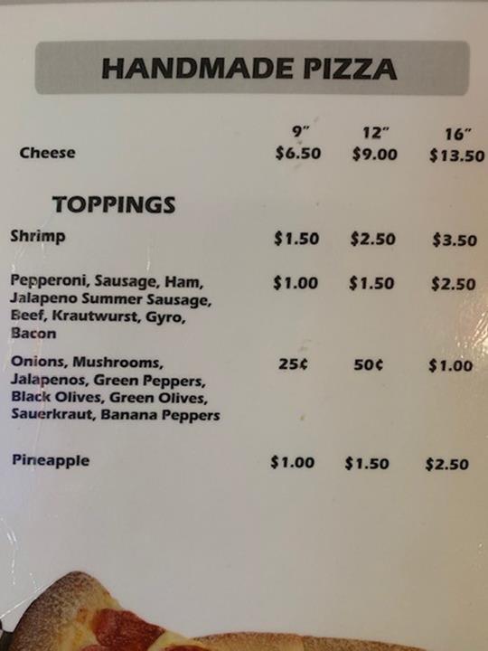 Menu at Cubby's pub & bar, Downsville