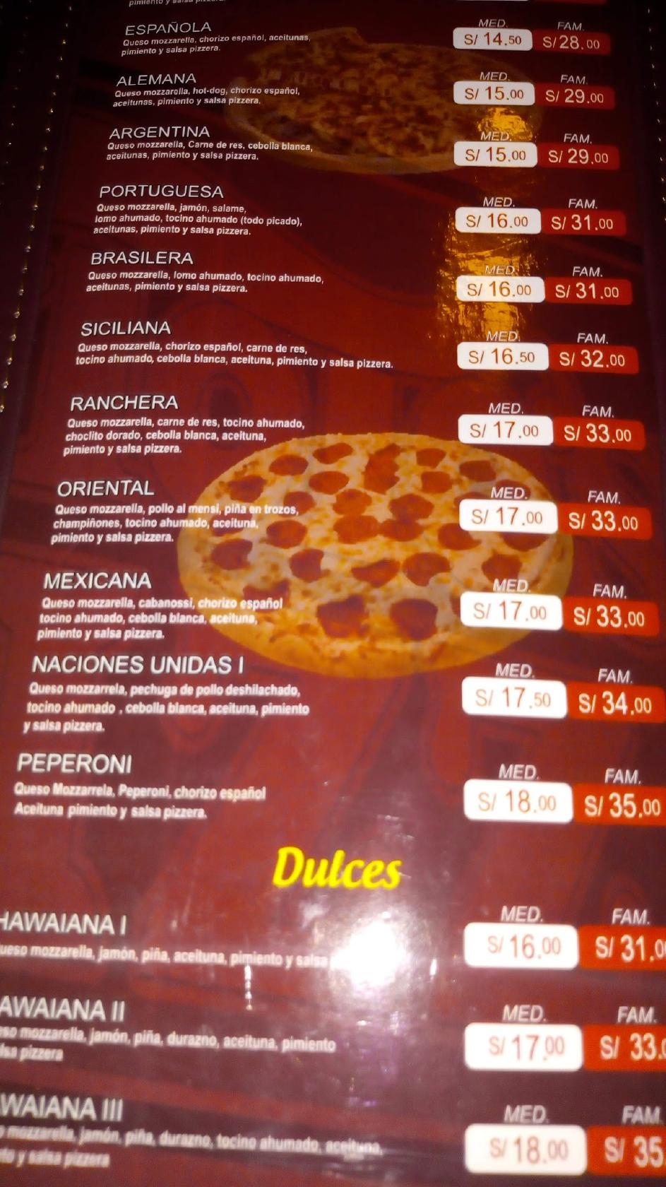 Carta del restaurante Toto's Pizza Ica - San Martín, Ica, Av San Martin ...