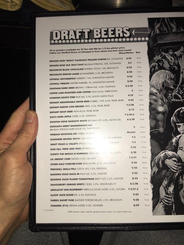 Menu at Alamo Drafthouse Cinema pub & bar, Yonkers