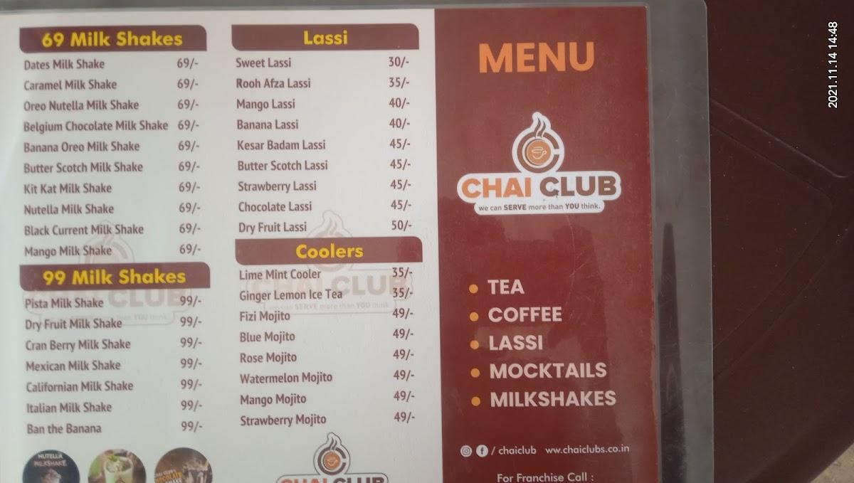 Menu at CHAI CLUB, Punganur