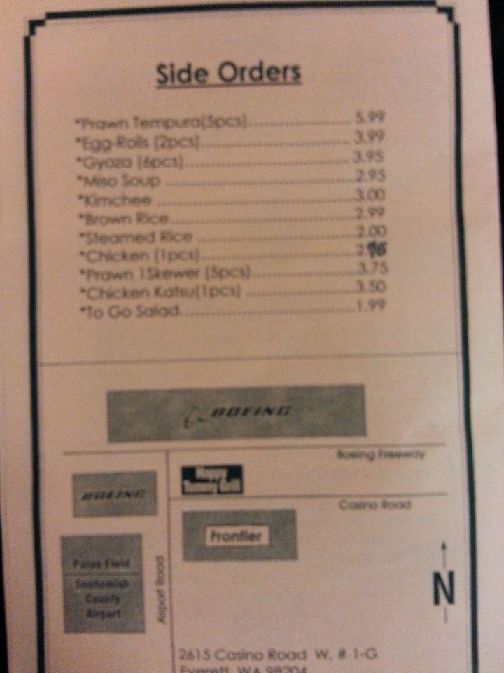 Menu at Happy Tummy Grill restaurant, Everett