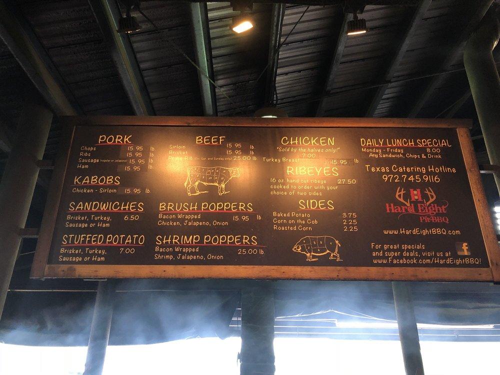 Menu at Hard Eight BBQ, Coppell