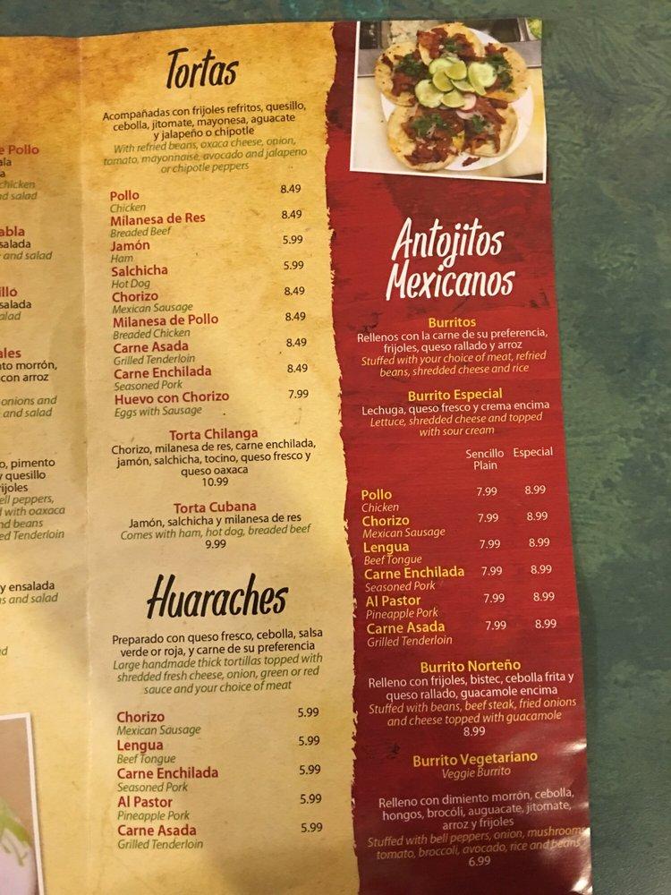 Menu at Chilangos Authentic Mexican Restaurante, Lititz
