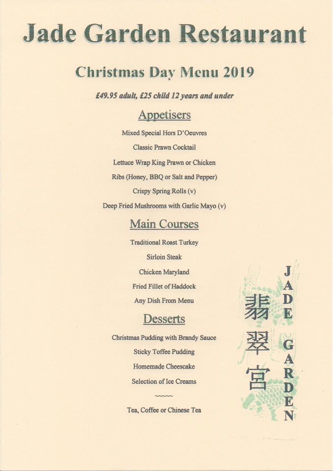 Menu at Jade Garden restaurant, Perth