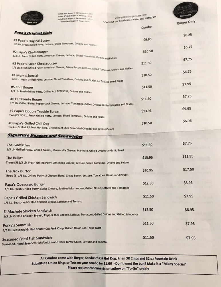 Menu at The Good News Burgers (formerly known as Papa's Burgers ...