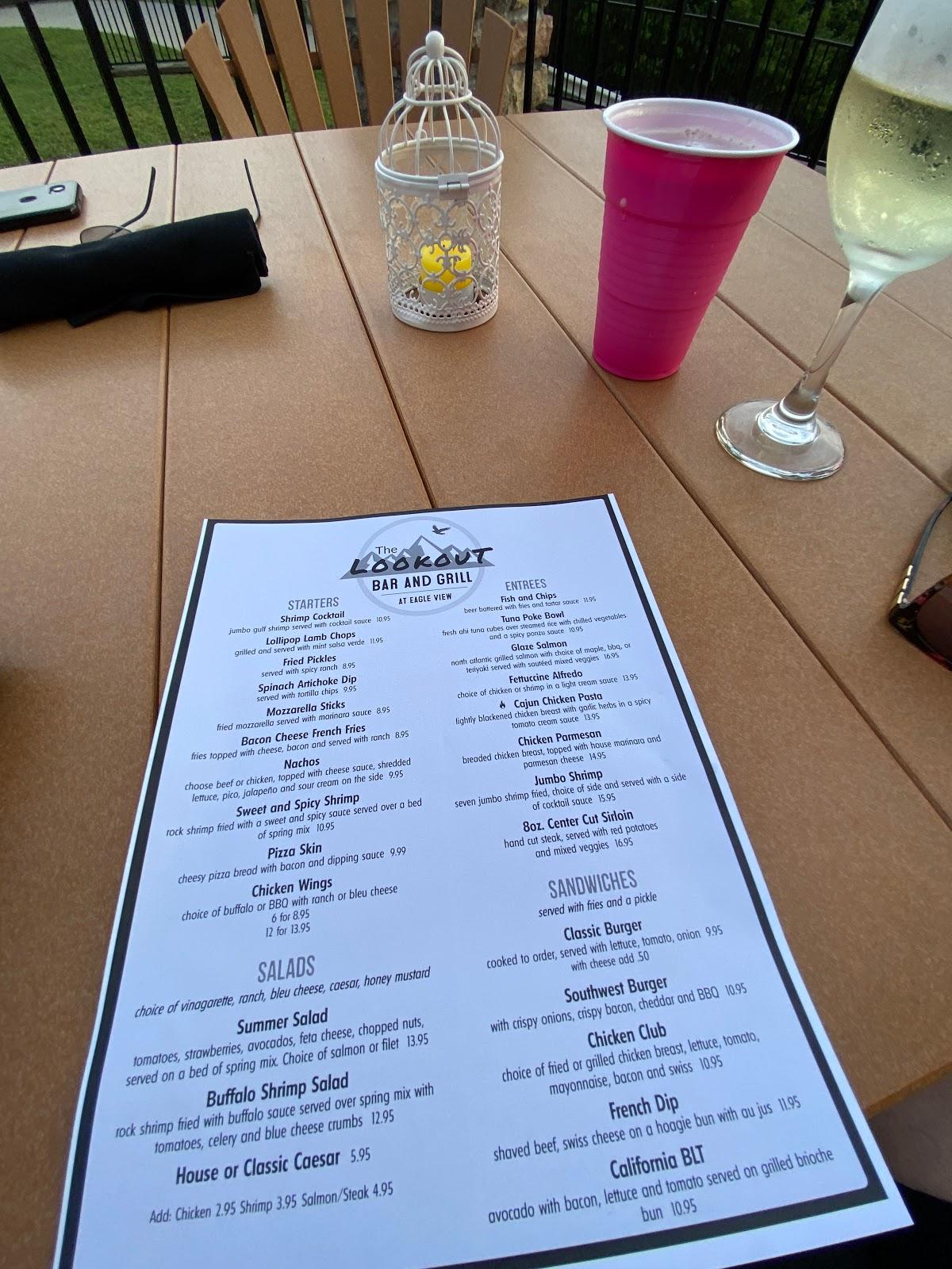 Menu at The Lookout Bar & Grill at Eagle View, Charleston