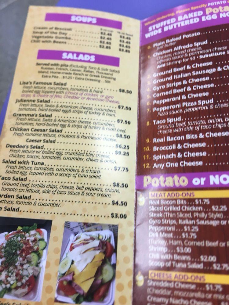 Menu at The Potato Place desserts, Detroit
