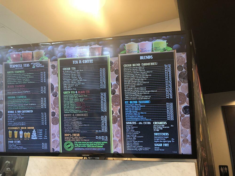 Menu at The Teahouse Tapioca & Tea pub & bar, Pearland