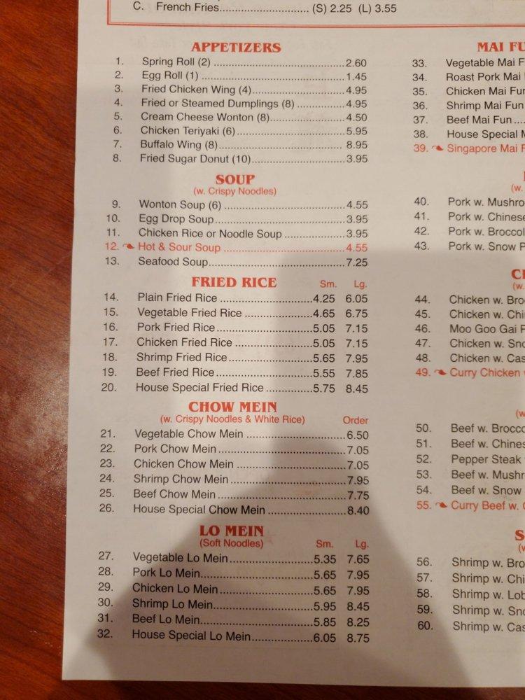 Menu at Great Dragon Chinese Restaurant, Saint Paul
