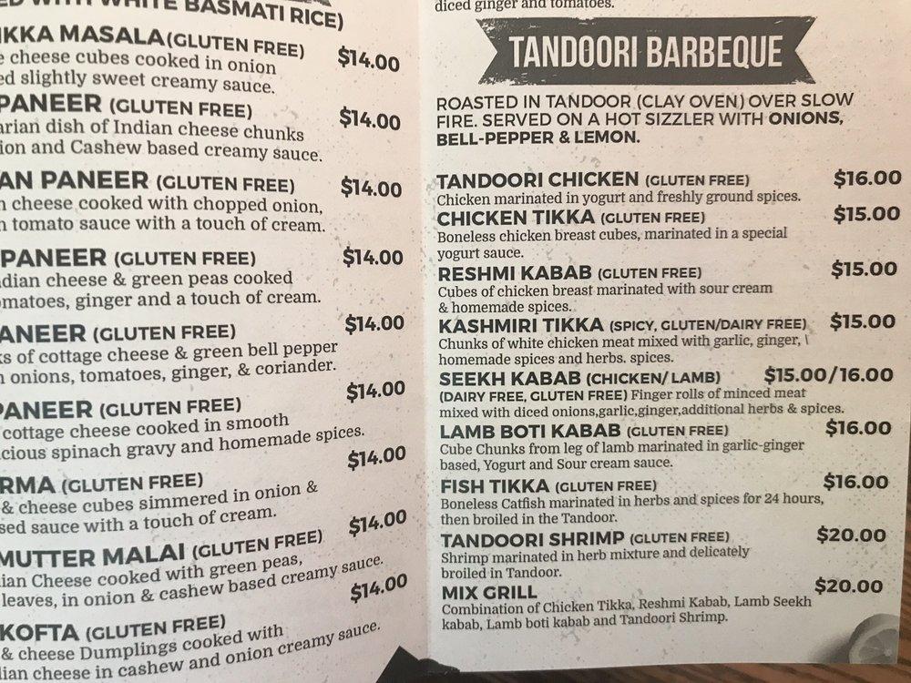 Menu at Aamchi Mumbai Indian Cuisine restaurant, Petoskey