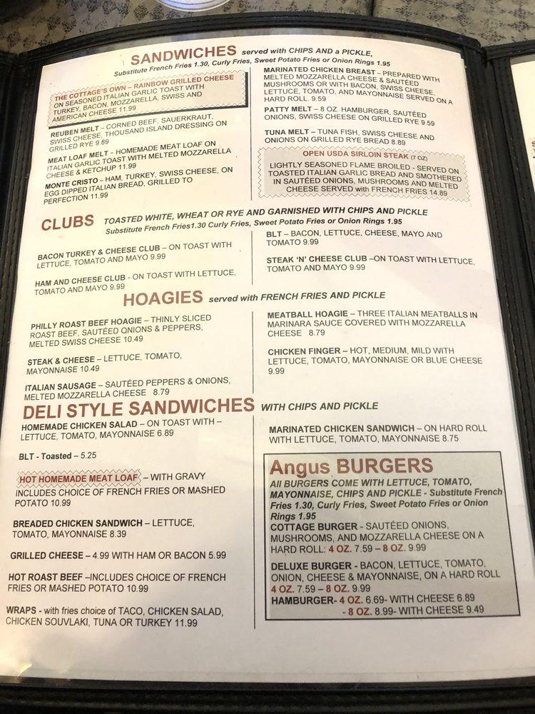 Menu at Country Cottage pizzeria, North Tonawanda
