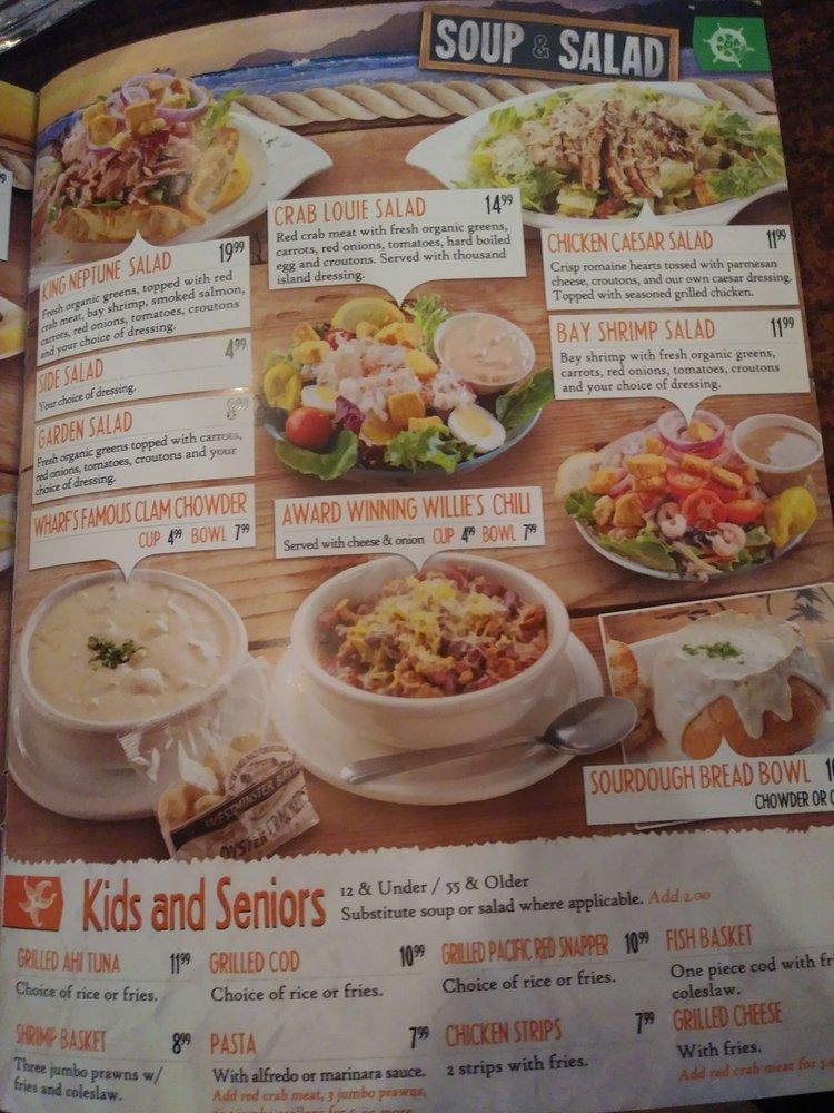 Menu at Wharf Fresh Seafood Market and Eatery pub & bar, Medford