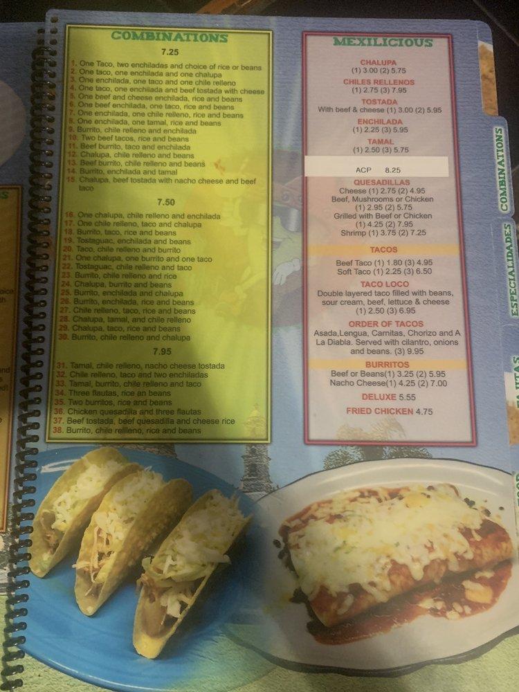 Menu at El Limon Mexican Restaurant, Chesnee
