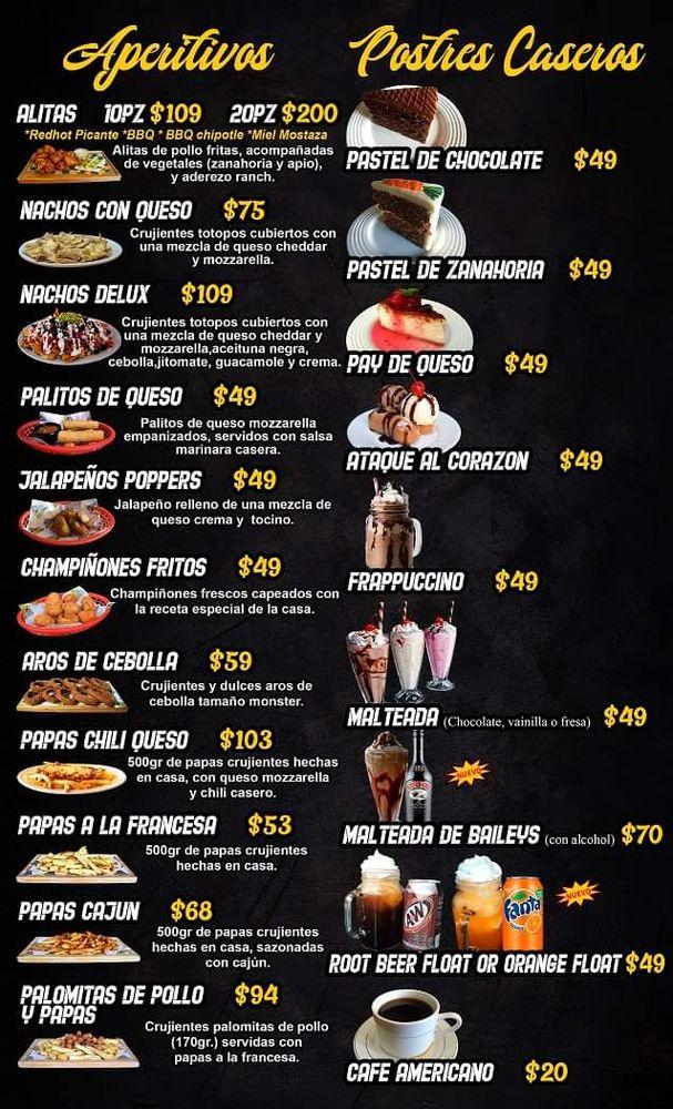 Menu at Monster Burger BBQ, Manzanillo, Av Elías Zamora 2119