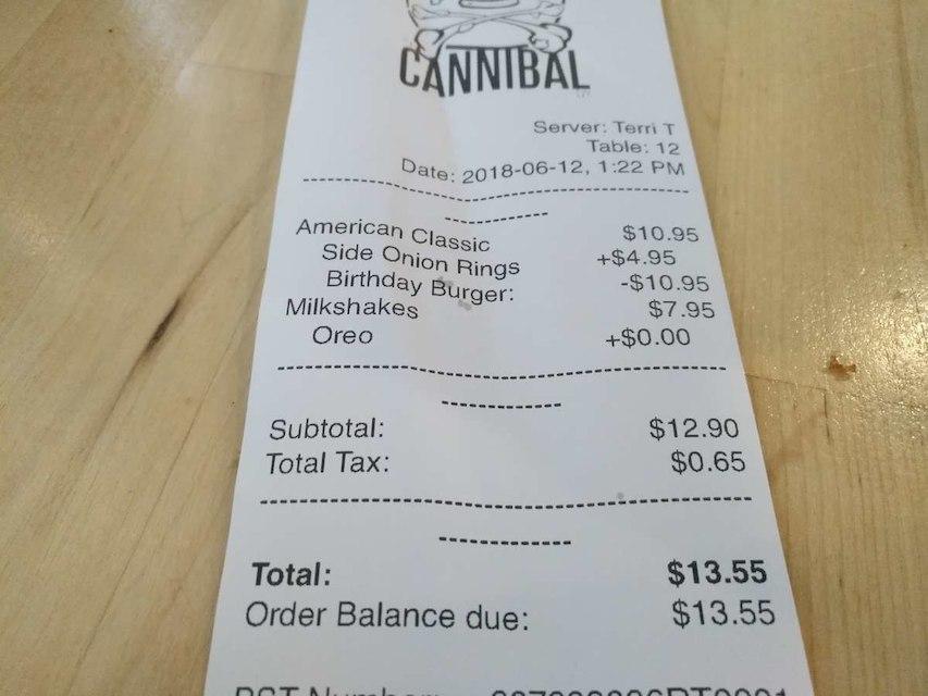 Menu at The Cannibal Cafe, Vancouver, Commercial Dr