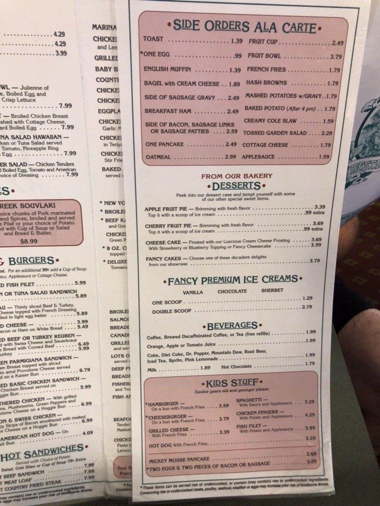 Menu at Farmer Boy Restaurant, Wooster