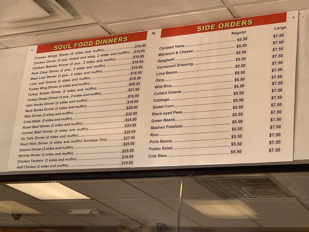 Menu at Motor City Soul Food restaurant, Oak Park, Greenfield Rd