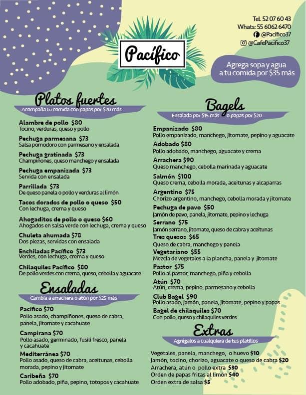 Menu at Café Pacífico, Mexico City, Varsovia 37