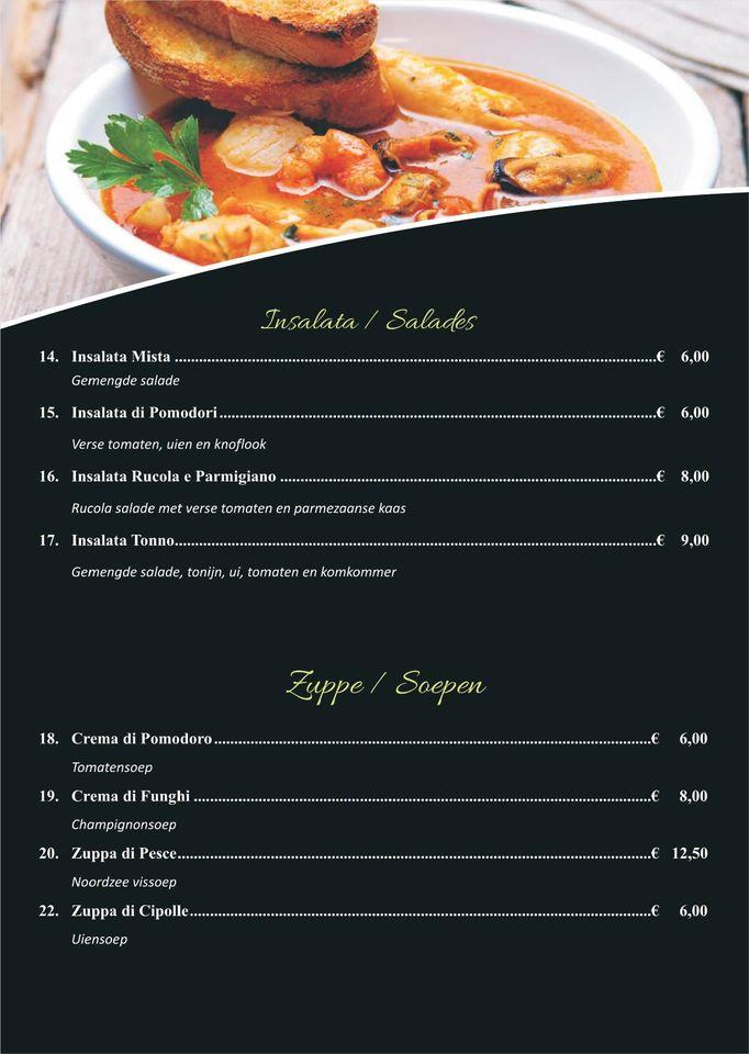Menu at Portofino, Almere, Madridweg 9