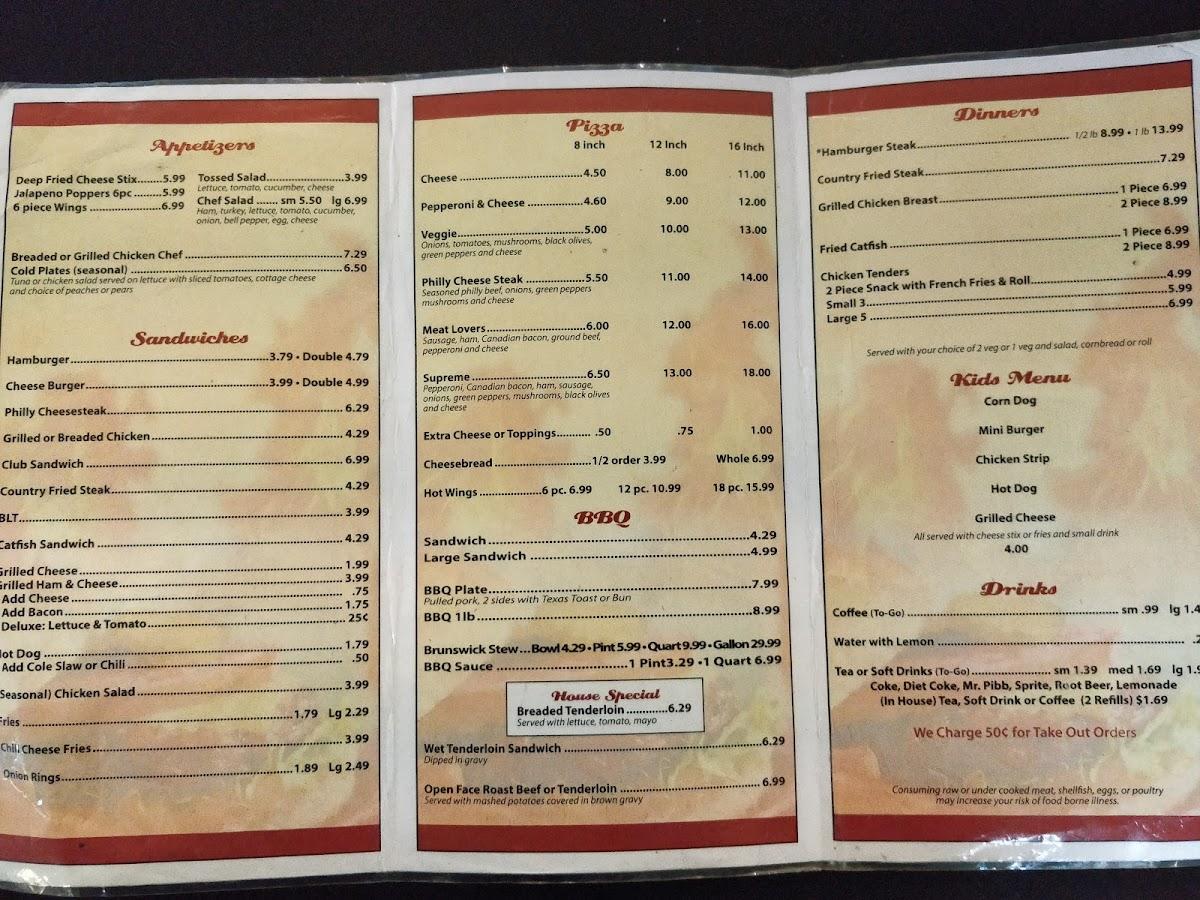 Menu at Shannon Diner BBQ, Rome