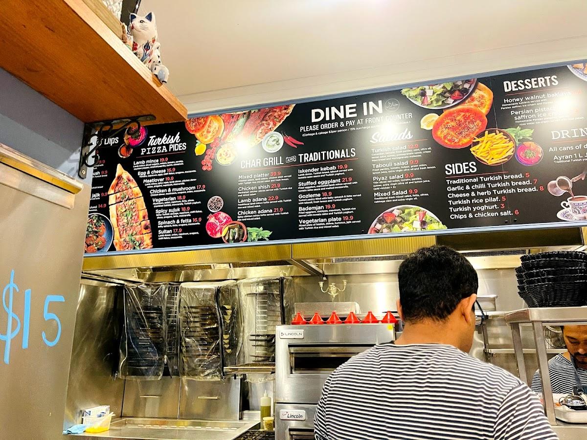 Menu at Anatolia Turkish Cuisine restaurant, Forster