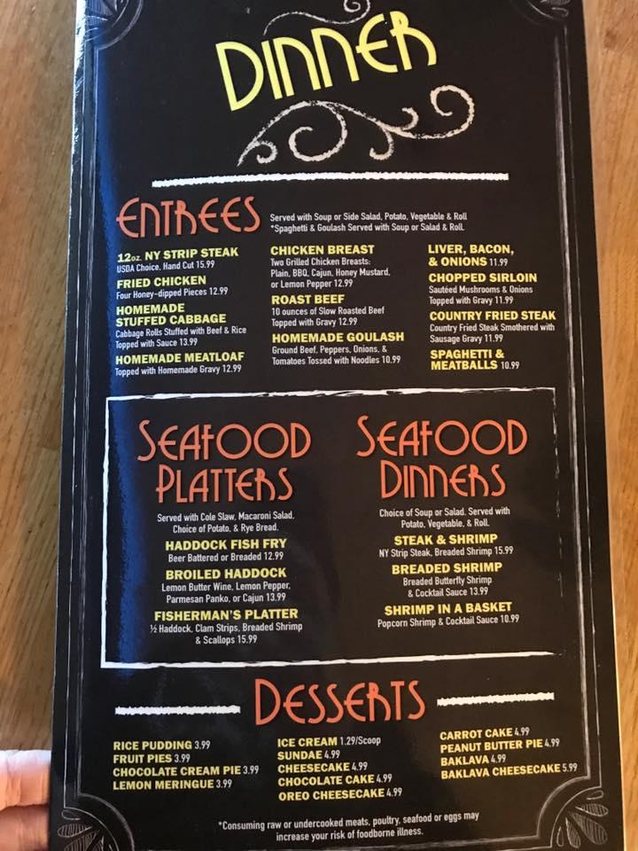 Menu at Athens Restaurant, Buffalo