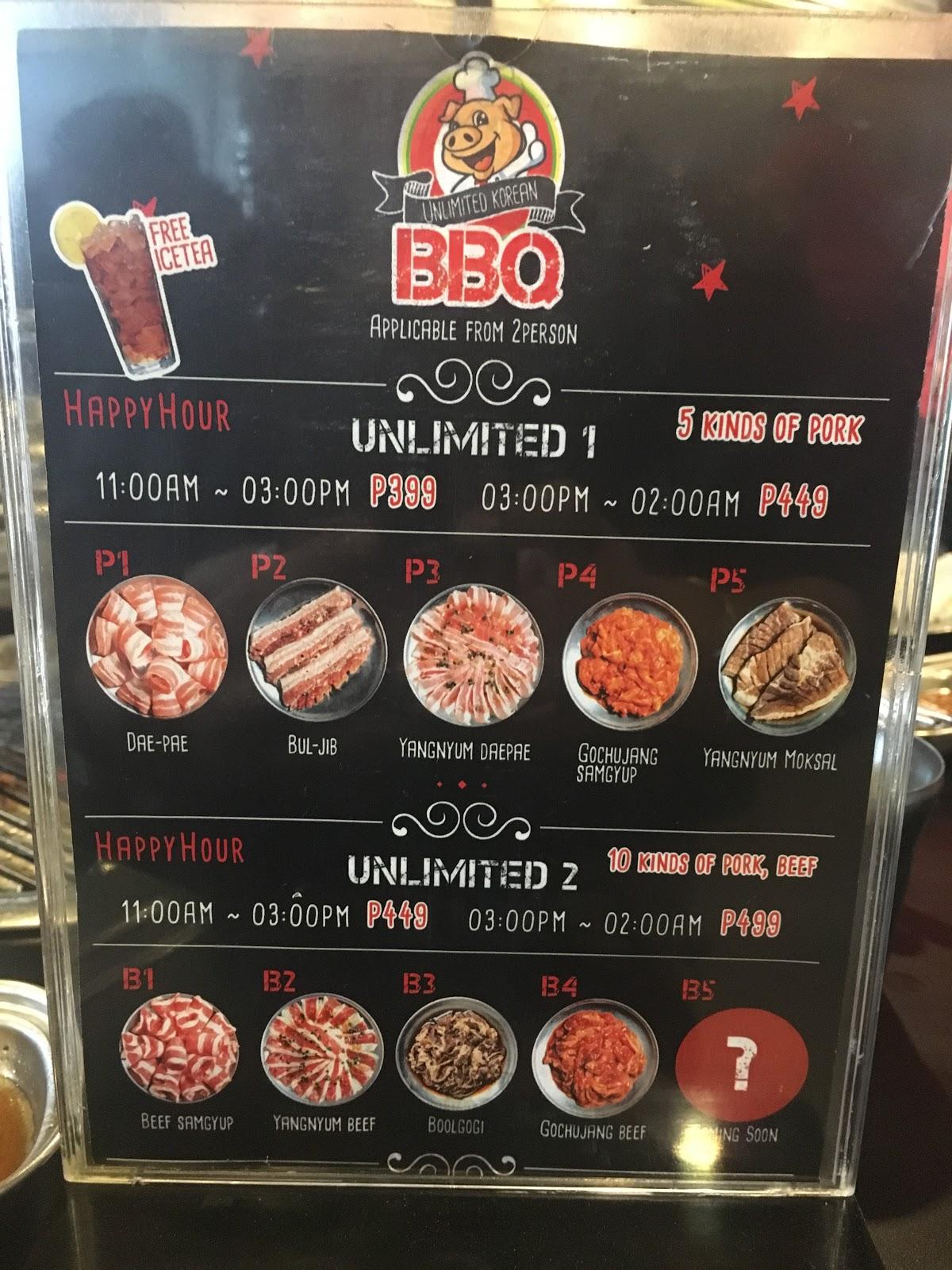 Carta del restaurante SamgyupSalamat, Ciudad Quezon, 20-B Sct. Rallos St
