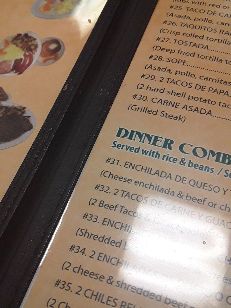 Menu at Dos Pablos restaurant, Riverside