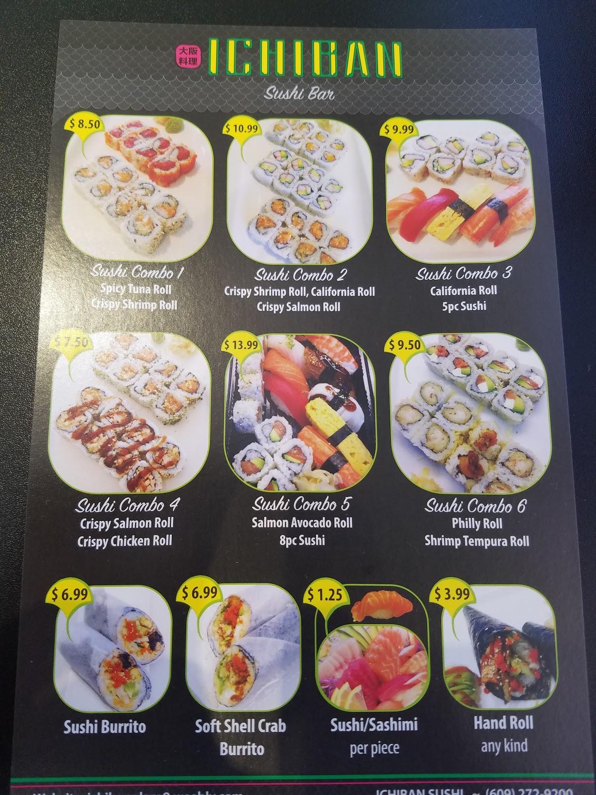 Menu at Ichiban Japanese Cuisine restaurant, Northfield