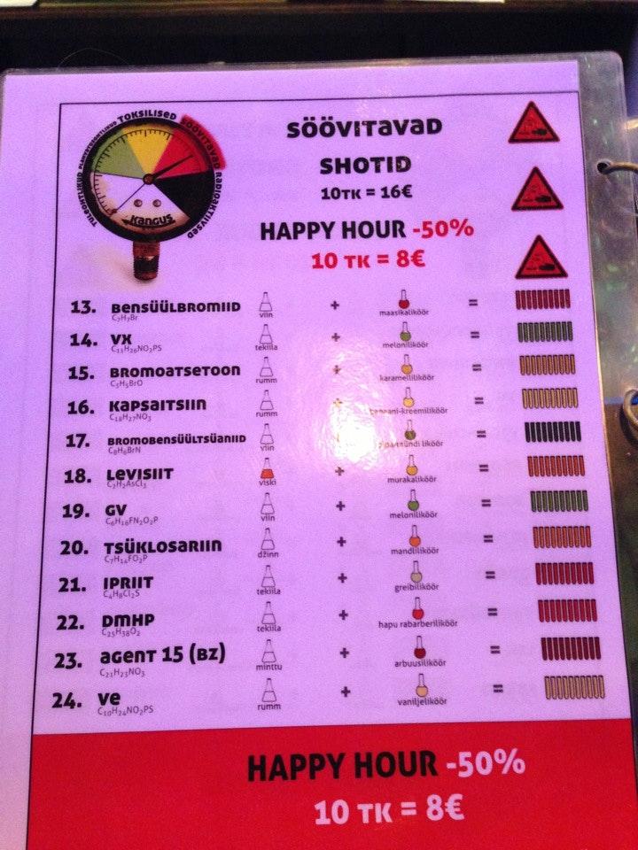 Menu at Labor Baar pub & bar, Tallinn