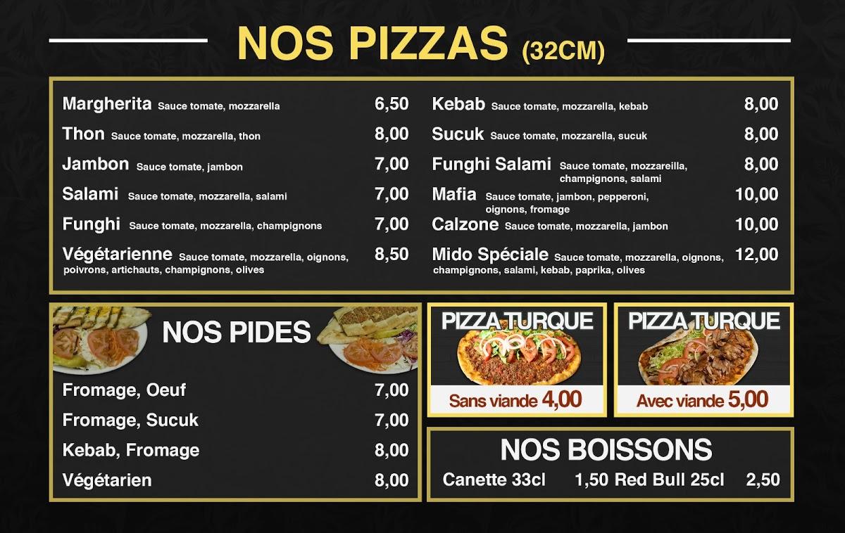 Menu at Mido restaurant Kebab pizza Echternach, Echternach