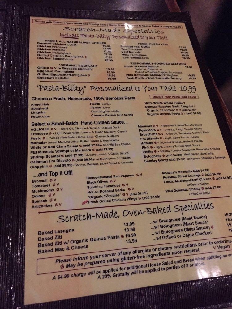Menu at Agliolio ~ a FRESH Take on Italian pub & bar, Wellington