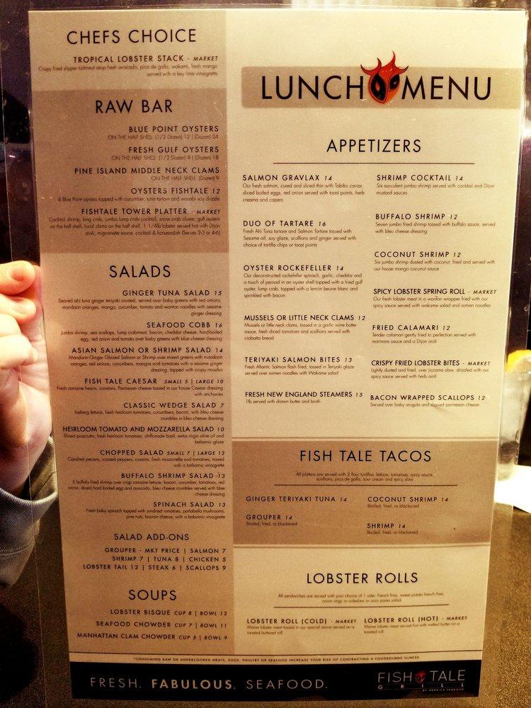 Menu at Fish Tale Grill steakhouse, Cape Coral