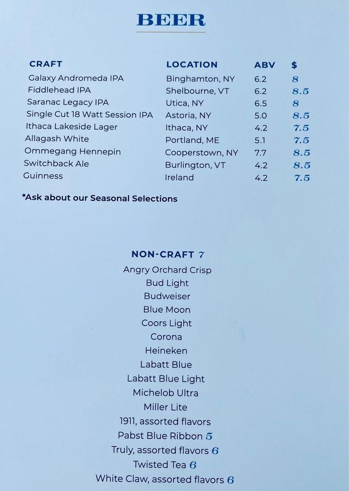 Menu at The Lake House at Sylvan Beach pub & bar, Sylvan Beach