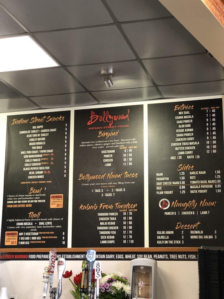 Menu at Bollywood Indian Street Food restaurant, Fresno