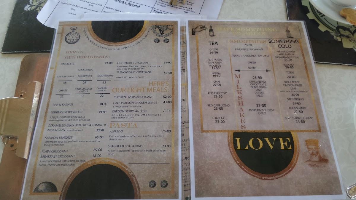 Menu at Lighthouse Cafe & Guesthouse, Groblersdal